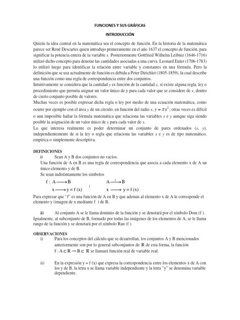 Funciones Descargar Gratis Pdf Función Matemáticas Variable