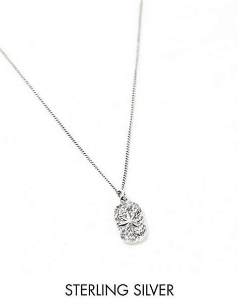 Asos Design Collana In Argento Sterling Con Ciondolo A Forma Di