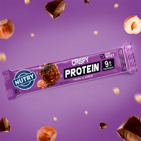 Nutry Protein Crispy Bar Trufa Avelã 30g Dp 12un Loja All Natural
