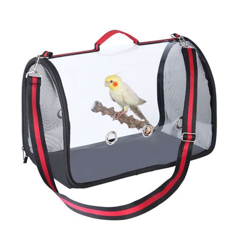 Portable Bird Cage Travel Carrier With Perch For Parrots Canaries