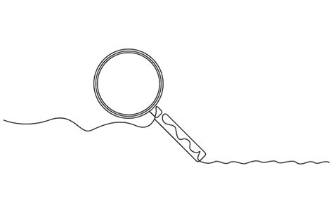 Premium Vector One Continuous Line Illustration Of Magnifying Glass