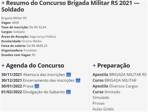 Concurso Para 4 Mil Vagas Da Brigada Militar Do Rio Grande Do Sul Abre