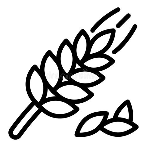 Icono De La Planta Del Trigo Estilo Del Esquema Ilustración Del Vector