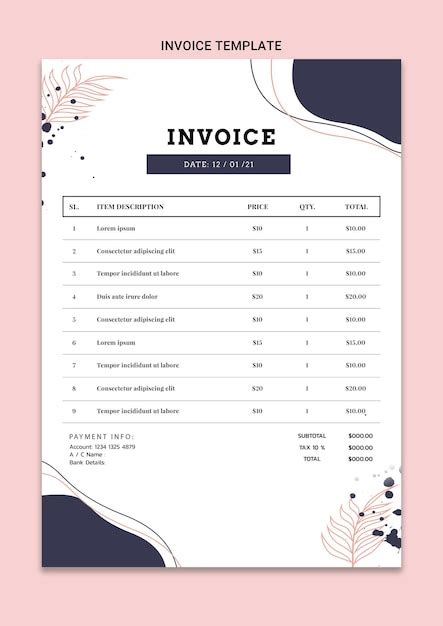 Premium Psd Consultant Invoice Template For Excel Design
