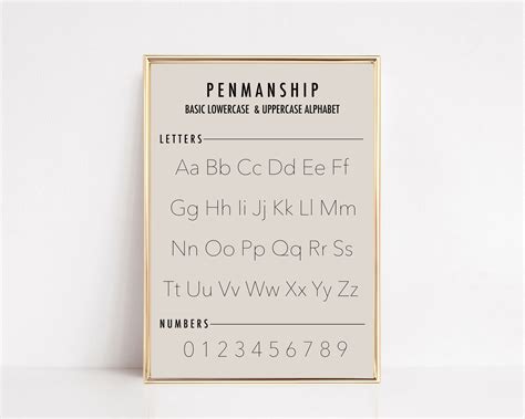 Alphabet Print And Cursive Writing Chart Set Of 2 Prints Etsy