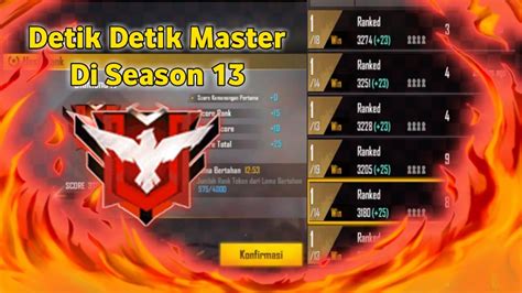 Detik Detik Naik Ke Master Season 13 Freefire Batleground Youtube