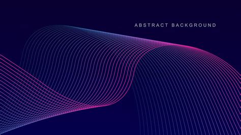 Abstract Glowing Wave Lines On Dark Blue Background Dynamic Wave Pattern Modern Flowing Wavy
