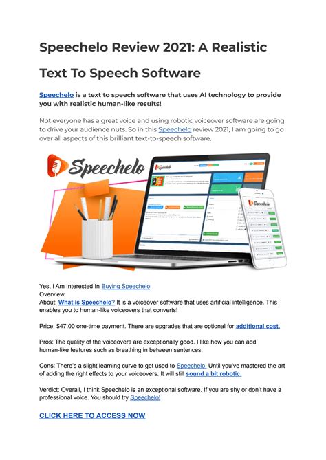 Speechelo Review 2021 A Realistic Text To Speech Software By