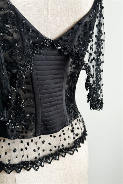 Valentino 2004 Angelic Beaded Black Corset M Emerieu