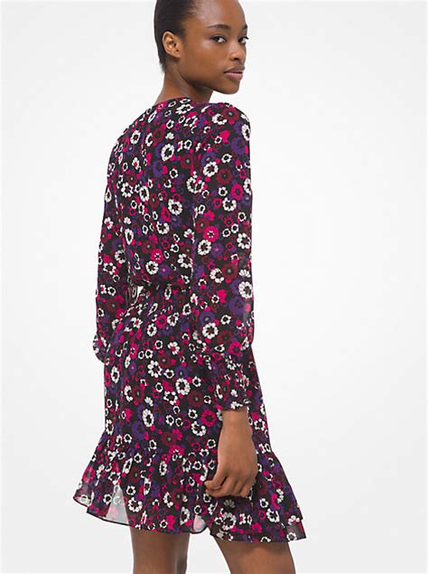Floral Georgette Wrap Dress Michael Kors Canada