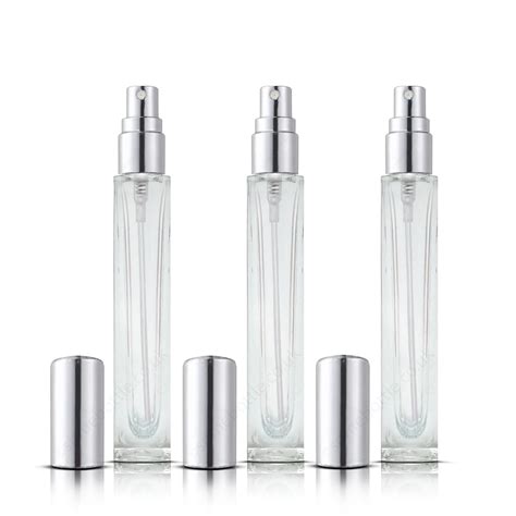 10ml Square Glass Sample Size Perfume Bottle Silver Sprayer Some Bottle