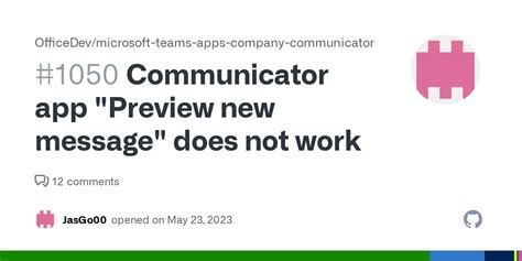 Communicator App Preview New Message Does Not Work · Issue 1050 · Officedev Microsoft Teams