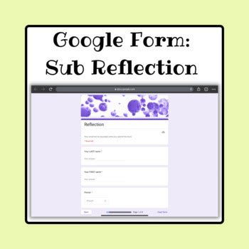Substitute Teacher Reflection Google Form Classroom Management