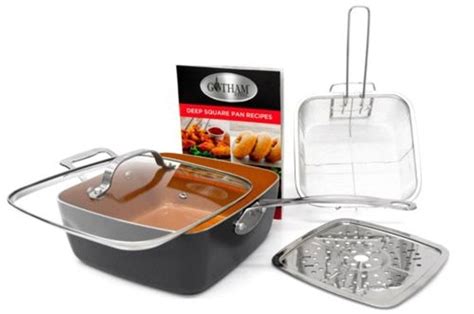Gotham Steel Titanium Ceramic 95 Deep Square Frying Cast Iron Frying