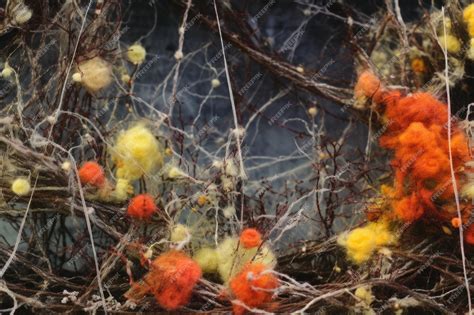 Premium Ai Image Microplastics Tangled In Seaweed Under Magnification Created With Generative Ai