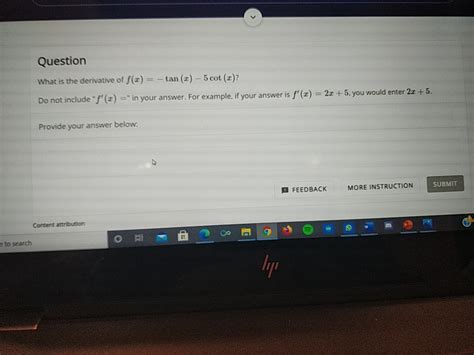 Solved Question What Is The Derivative Of Fx Tan X