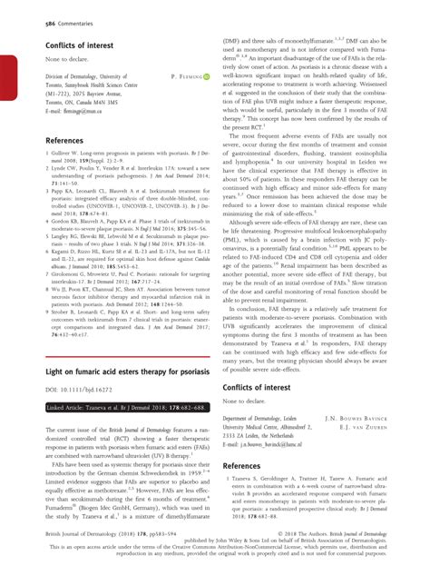Pdf Light On Fumaric Acid Esters Therapy For Psoriasis