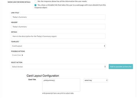 defining a card layout report kore ai documentation