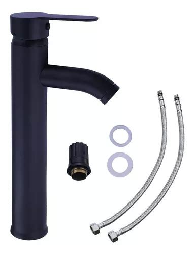 Griferia Baño Vanitory Canilla Monocomando Negra Acero Alta Acabado Mate Color Negro MercadoLibre