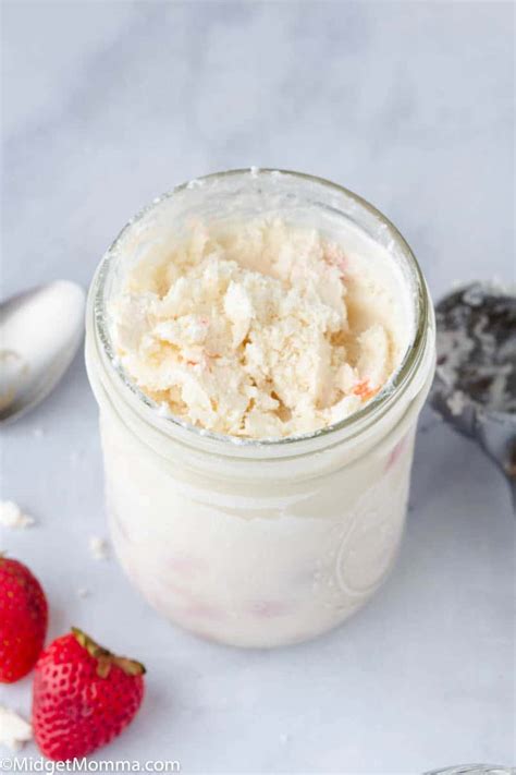 Mason Jar Strawberry Vanilla Keto Ice Cream MidgetMomma