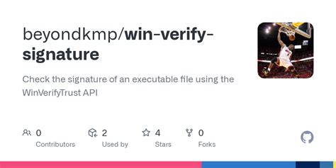 GitHub Beyondkmp Win Verify Signature Check The Signature Of An Executable File Using The