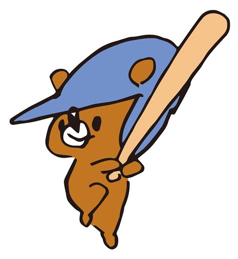 バッティング技術のたくみな熊のイラスト ゆるくてかわいい無料イラスト素材屋「ぴよたそ」