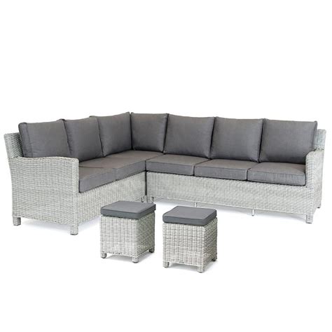 Kettler Palma Signature Corner Right Hand White Wash Wicker Outdoor So
