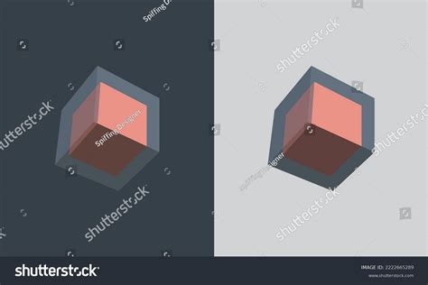 Front View Cube Enclosed Transparent Box Stock Vector Royalty Free Shutterstock