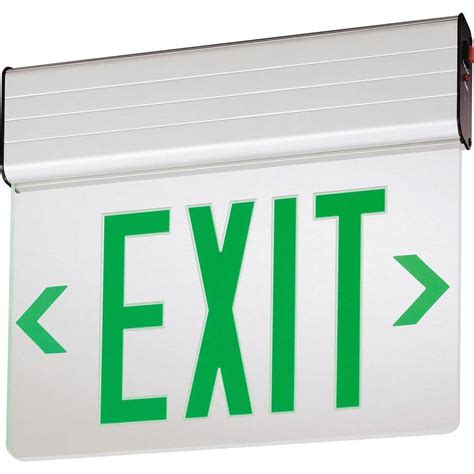 Lithonia Lighting Aluminum LED Emergency Exit Sign EDG G EL M The Home Depot