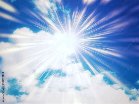 雲の合間から差し込む太陽光線のイラスト背景 Stock Illustration Adobe Stock