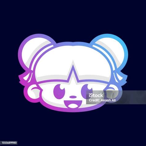 Gadis Imut Lineart Vektor Template Desain Logo Ilustrasi Stok Unduh