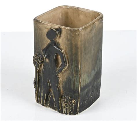 Clara Helmich Clara Helmich Danish Pottery Vase W Nude Figures Mutualart