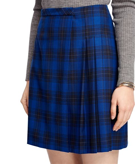 Lyst Brooks Brothers Wool Tartan Skirt In Blue