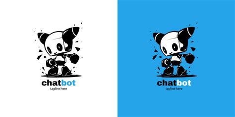 Robot Chatbot Cabeza Icono Firmar Diseño Vector Ilustración En Blanco Y Azul Antecedentes Linda