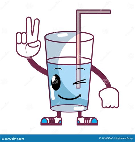 Kawaii Nice Fresh Water Glass Stock Vector Illustration Of Japanese