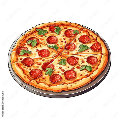Hand Draw Pizza Icon Illustration