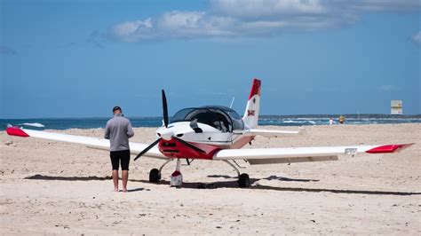 Light Plane Makes Perfect Landing On Sunshine Coast Beach After