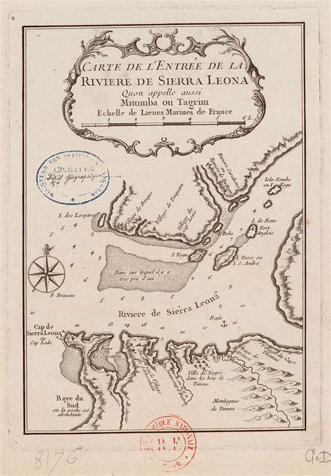 Carte De Lentrée De La Rivière De Sierra Leona Quon Appelle Aussi