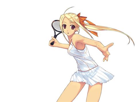 Blondes Tennis Simple Background Anime Girls Murakami Suigun