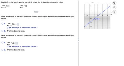 Solved Decide From The Graph Whether Each Limit Exists If A Chegg
