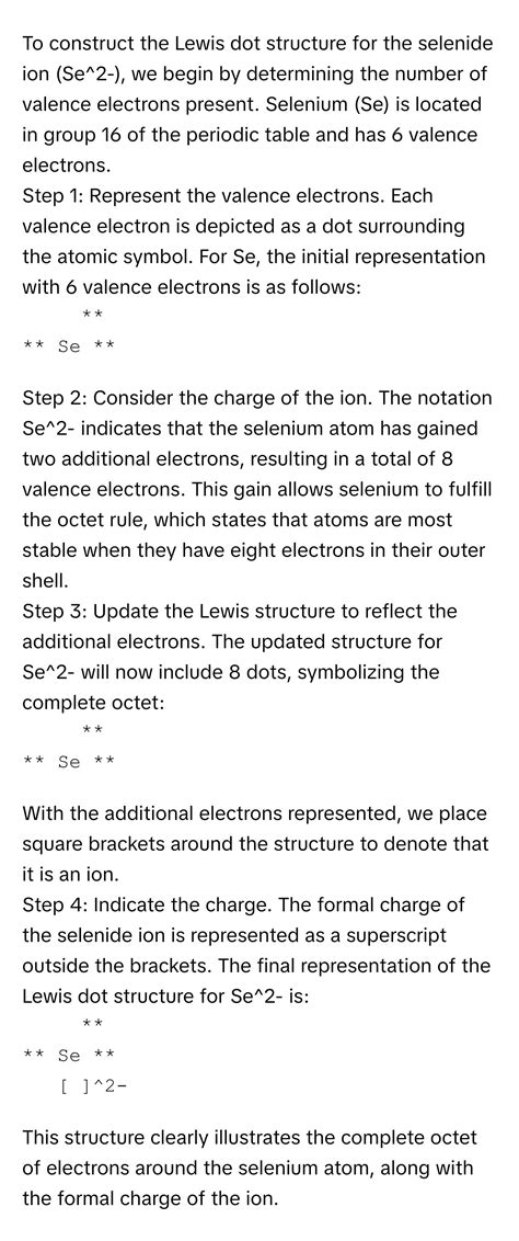 Solved Draw The Lewis Dot Structure For Se To Change The Symbol Of An Atom Double Click On