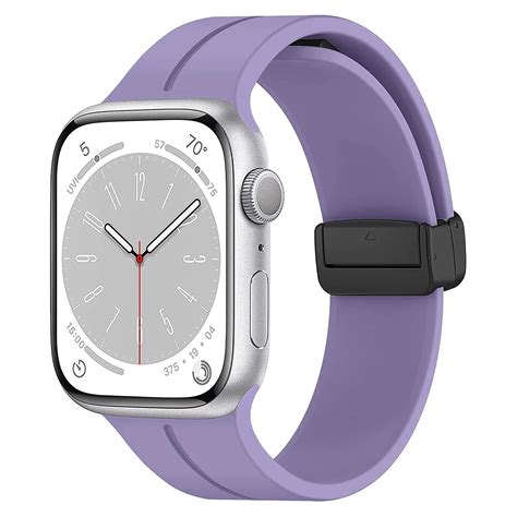 Microsonic Apple Watch Series 8 45mm Kordon Ribbon Line Lila Kılıf Marketim