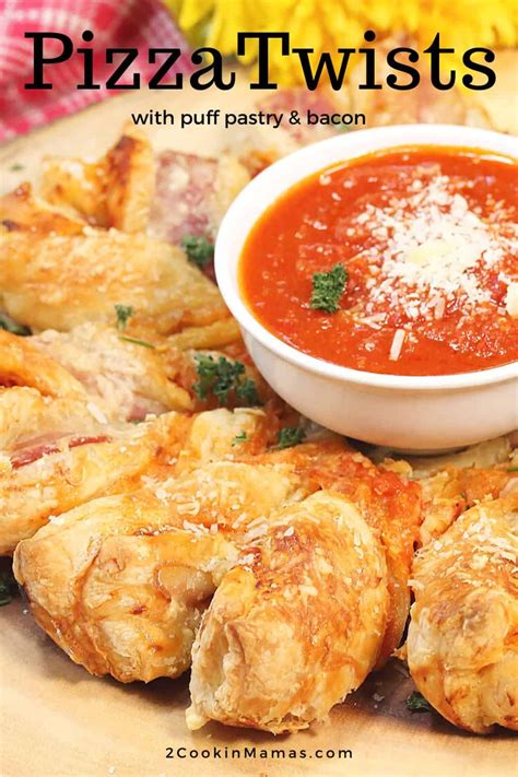 Bacon Puff Pastry Pizza Twists Receta