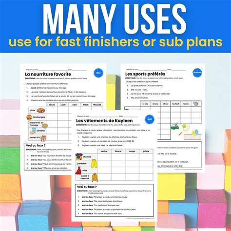 The Comprehensible Classroom 5 Logic Puzzles For Novice French
