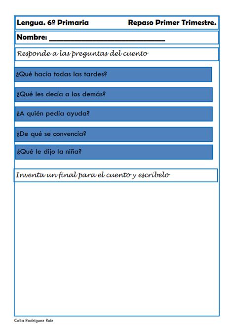 Fichas De Lengua Para Sexto De Primaria