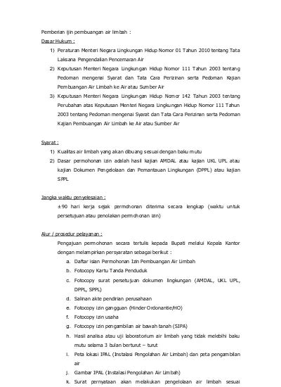 Pedoman Mengenai Syarat Dan Tata Cara Perizinan Serta Pedoman Kajian