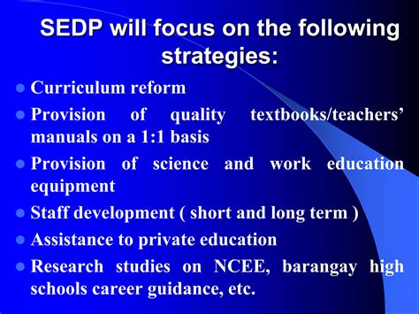 Secondary Education Development Program Sedp Power Point Pptx