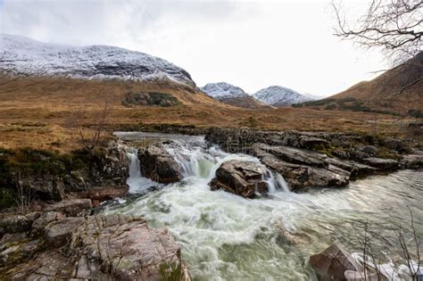 Skyfall Waterfall At The Scenic Drive Through The Glencoe Valley Stock