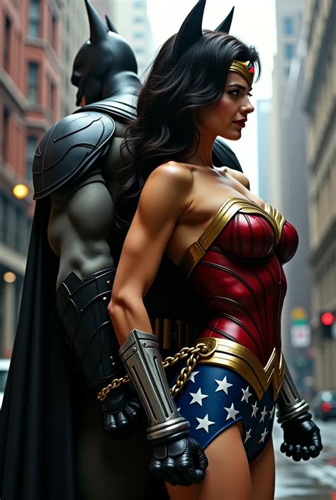 Wonder Woman Bound And Handgagged By Batman With Her Hands Tied Behind