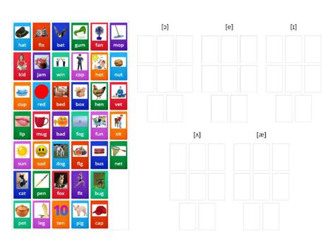 Short Vowels Cvc Group Sort